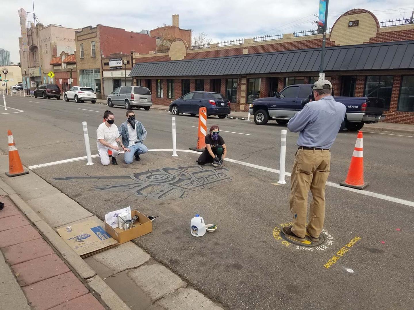 Street murals enhance ‘pedestrian buffers’ along Santa Fe Drive