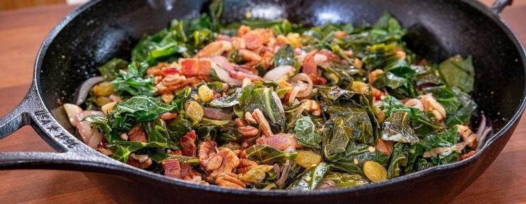 Wilted Collard Salad with Hot Bacon Dressing | PBS North Carolina