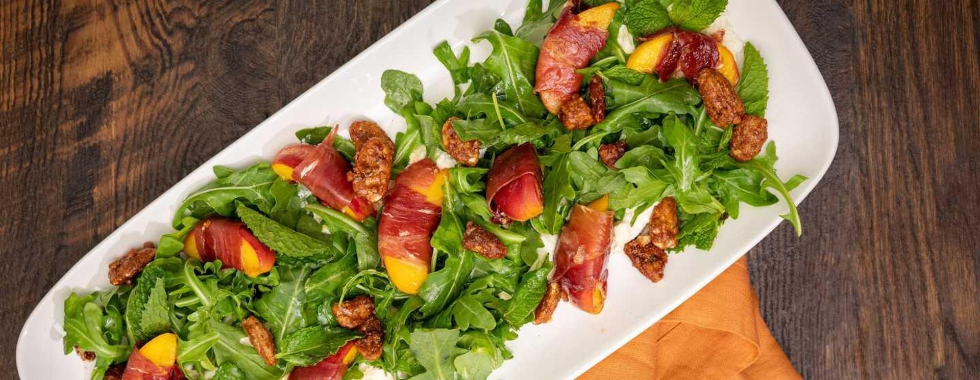 Country Ham, Fresh Peaches & Lemony Ricotta Salad | The Key Ingredient ...