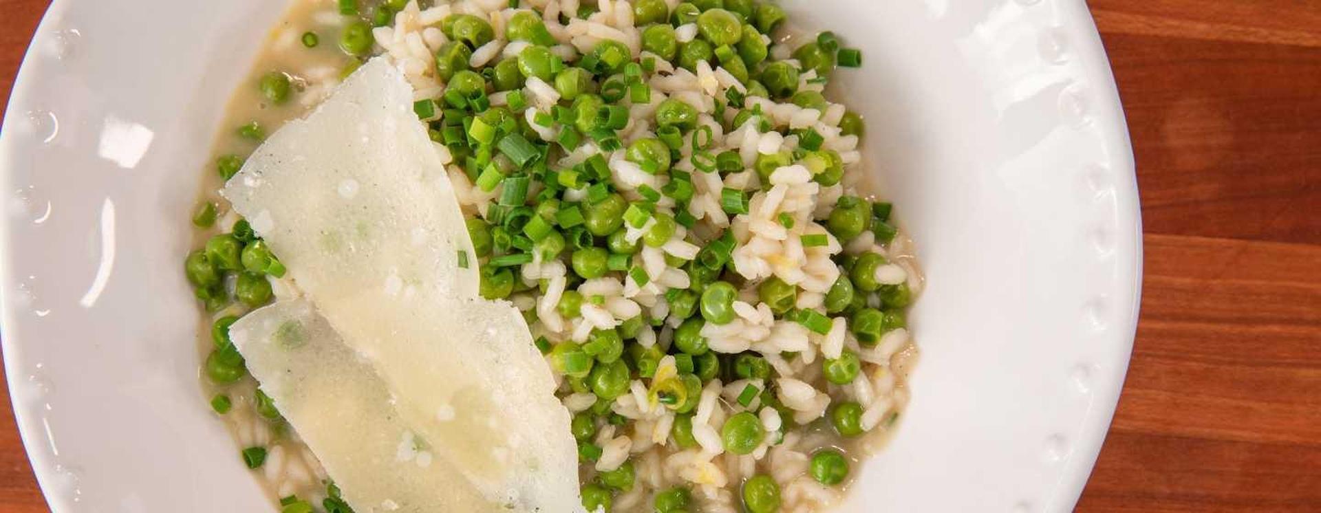 Creamy Rice & Garden Peas in Parmesan Broth | The Key Ingredient with ...