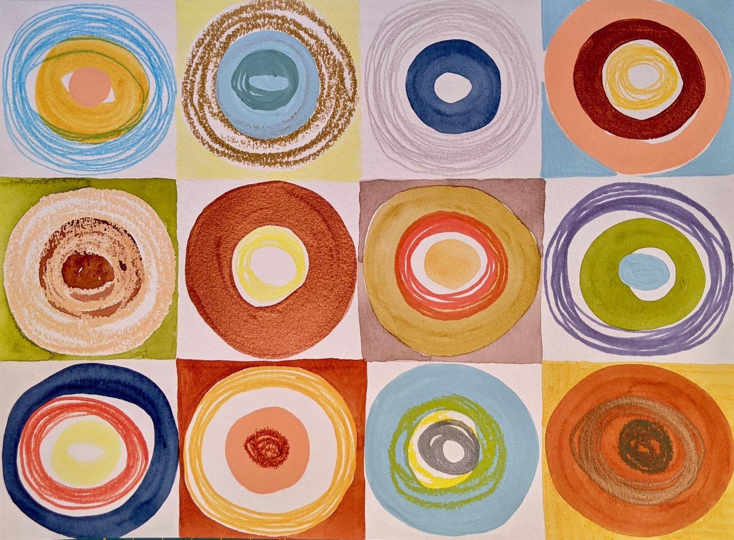 Mixed-Media Circle Art