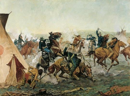 Attack of the Seventh Cavalry commanded by General Custer | Native ...