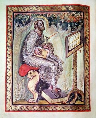 Ms 1 fol.90v St. Luke, from the Ebbo Gospels, c.816-835 | The Arts ...