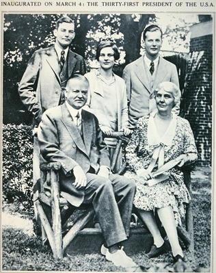 The newly inaugurated President of the United States Herbert Hoover ...