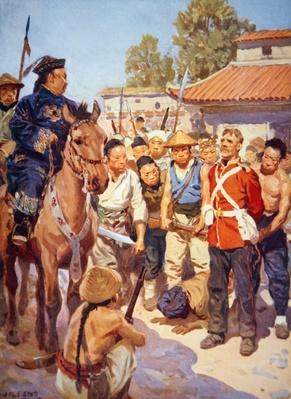 Rebels capture a British soldier during the Taiping Rebellion in China ...