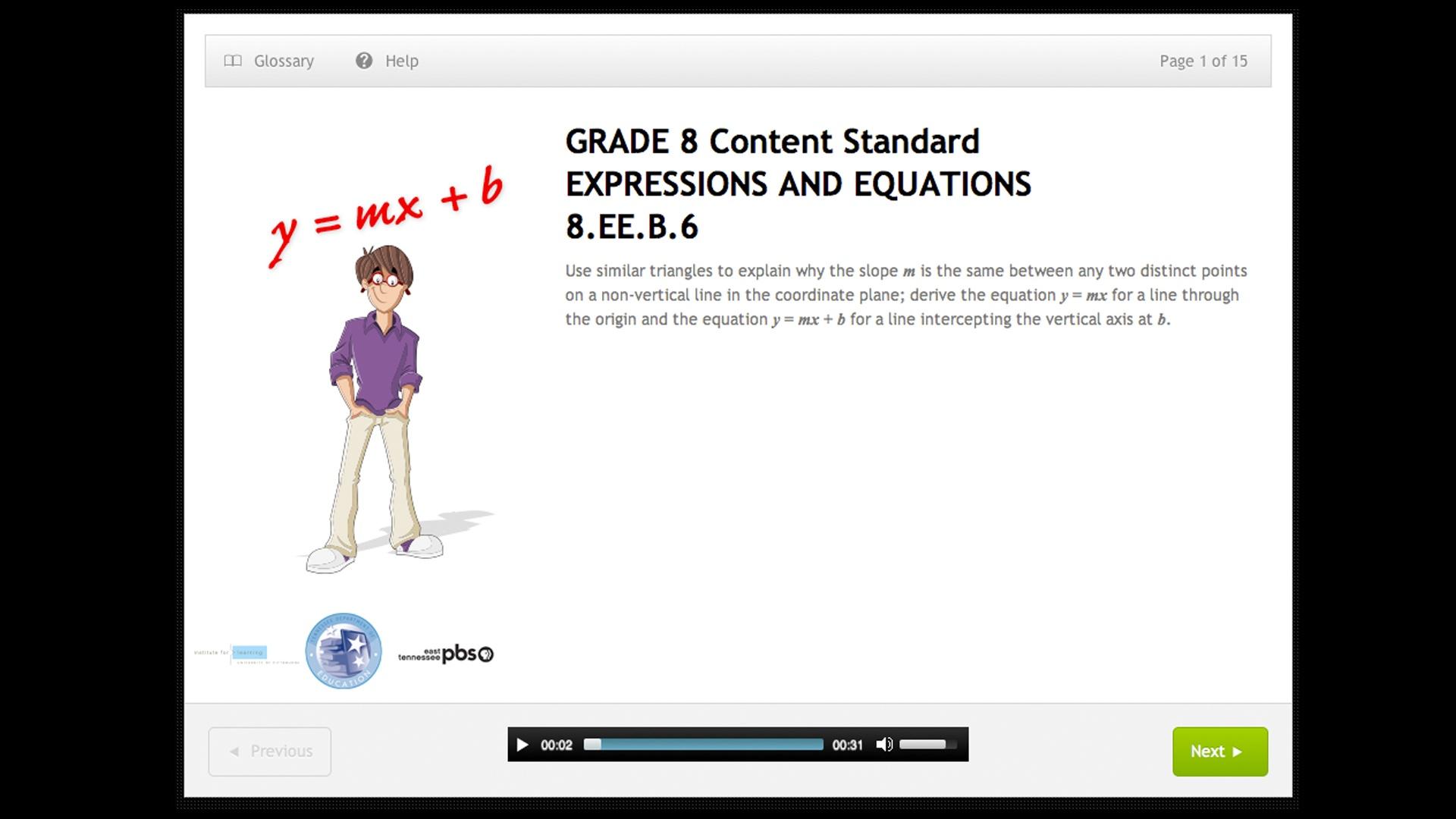 Expressions and Equations -- Grade 8: 8.EE.B.6 | Tennessee Department ...