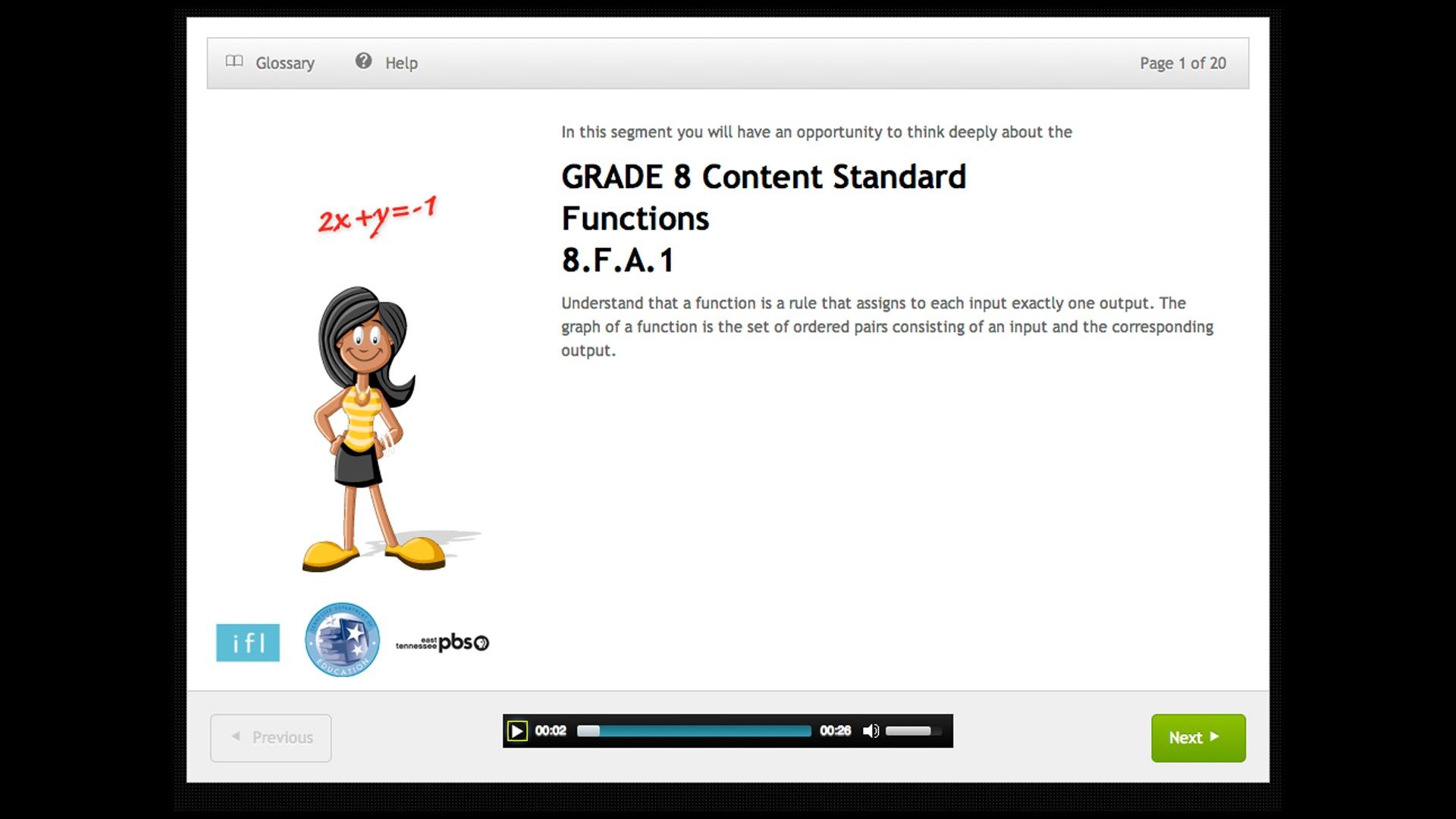 Functions - Grade 8 - 8.F.A.1 | Tennessee Department of Education | PBS ...