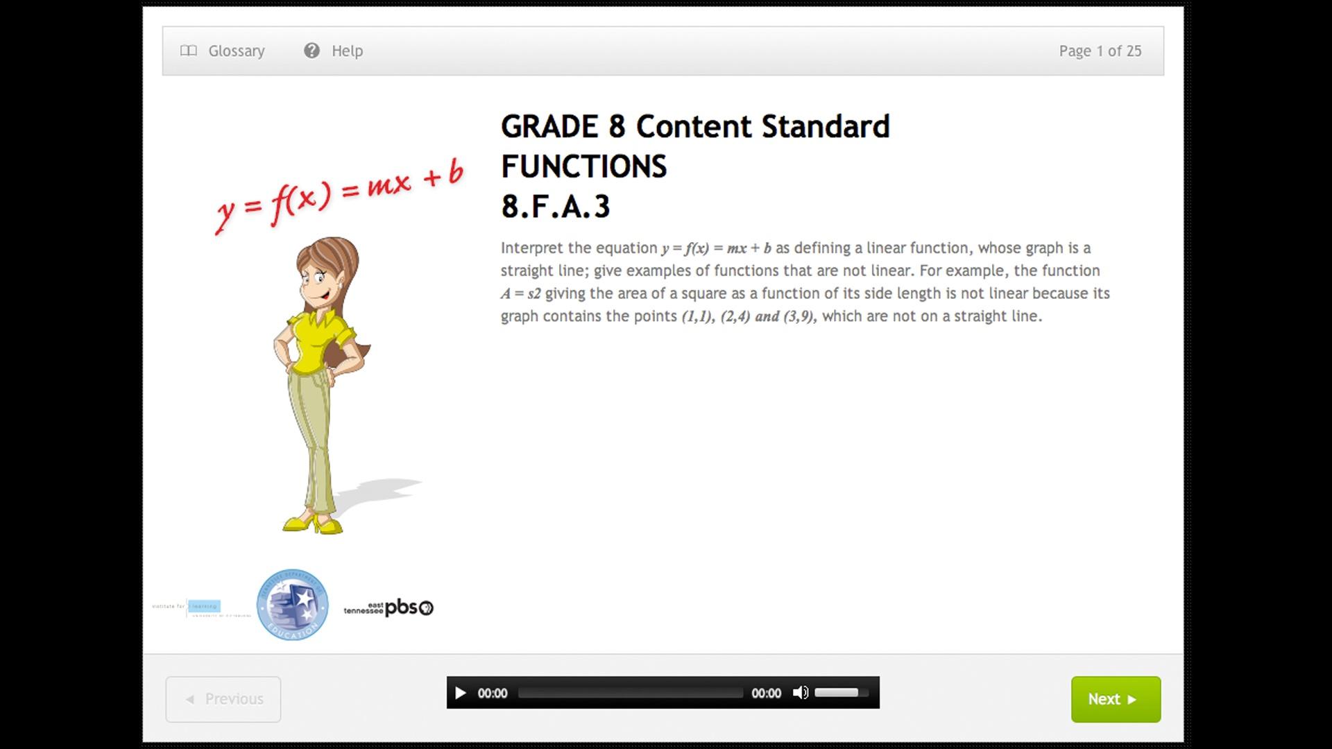 Functions -- Grade 8: 8.F.A.3 | Tennessee Department of Education | PBS ...