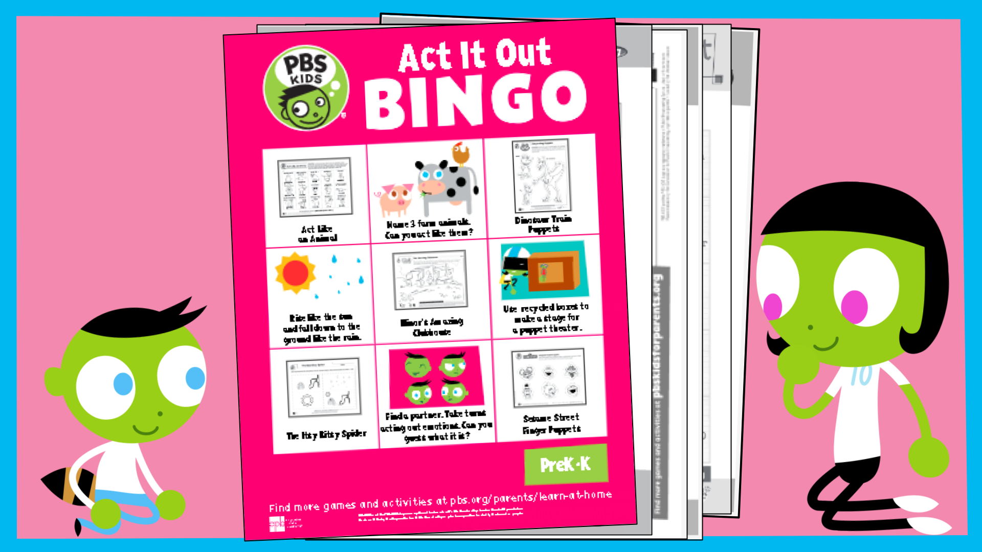 Act It Out Bingo: PreK and K | PBS KIDS | PBS LearningMedia
