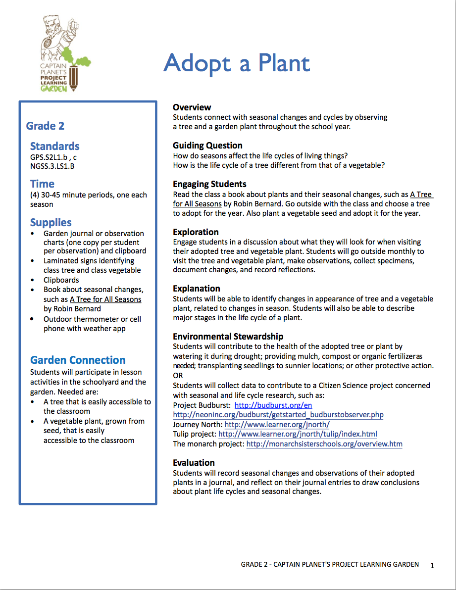 Adopt a Plant | Project Learning Garden | PBS LearningMedia