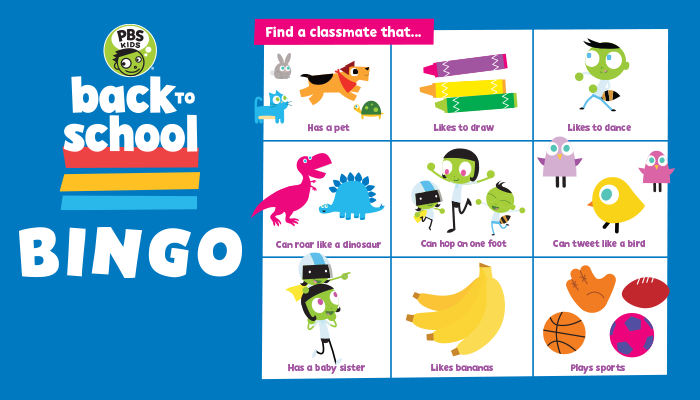 Back to School Bingo | PBS KIDS | PBS LearningMedia
