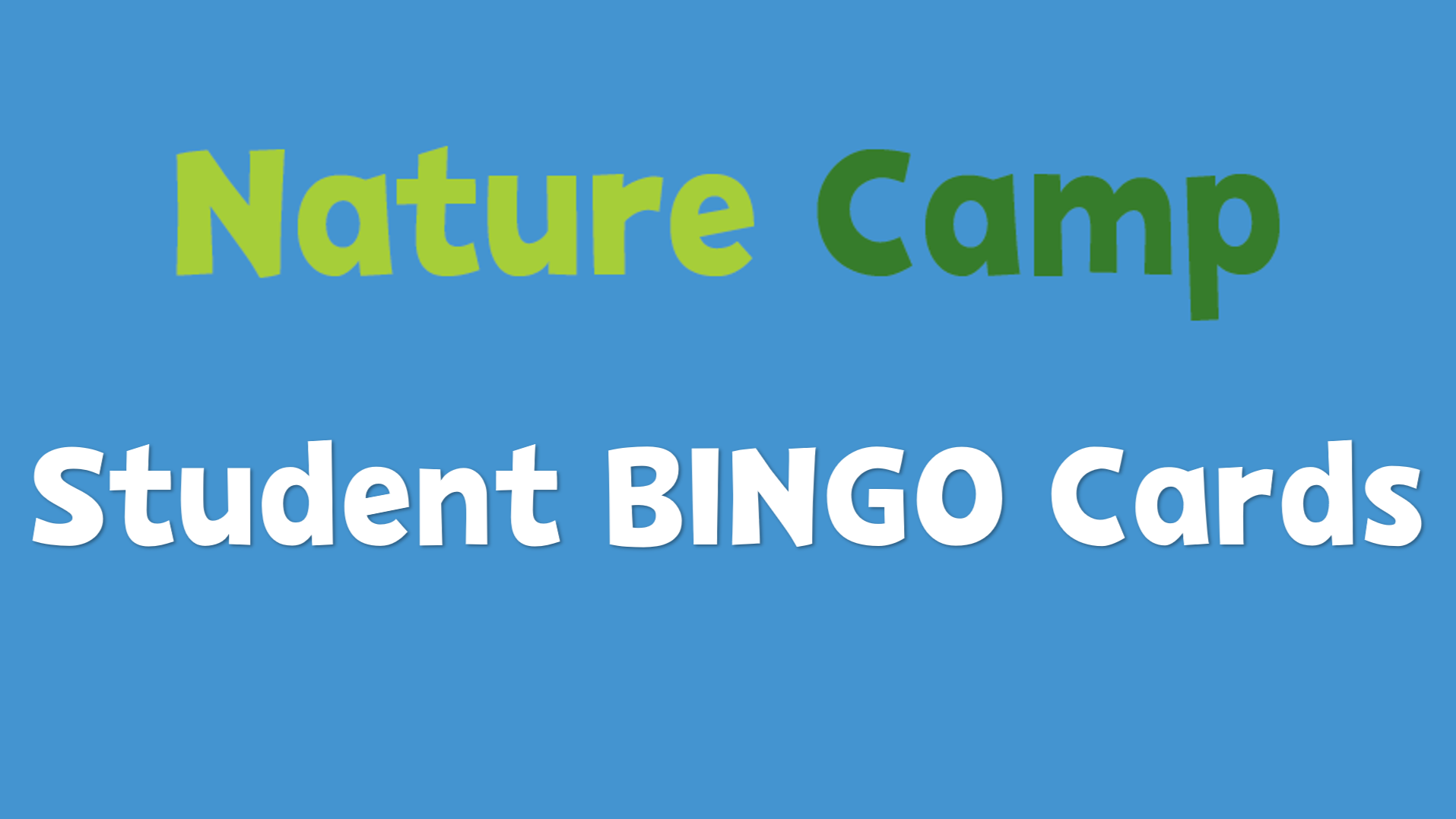 Student BINGO Cards: Nature Camp | Ohio Learns 360 | PBS LearningMedia