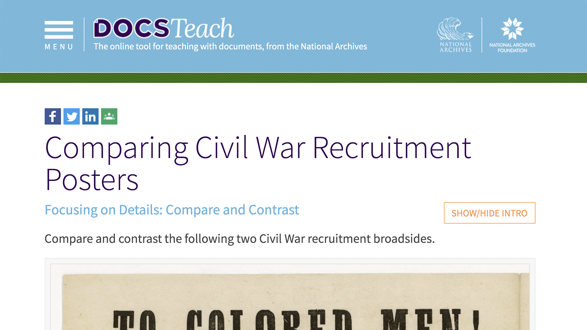 Comparing Civil War Recruitment Posters | PBS LearningMedia