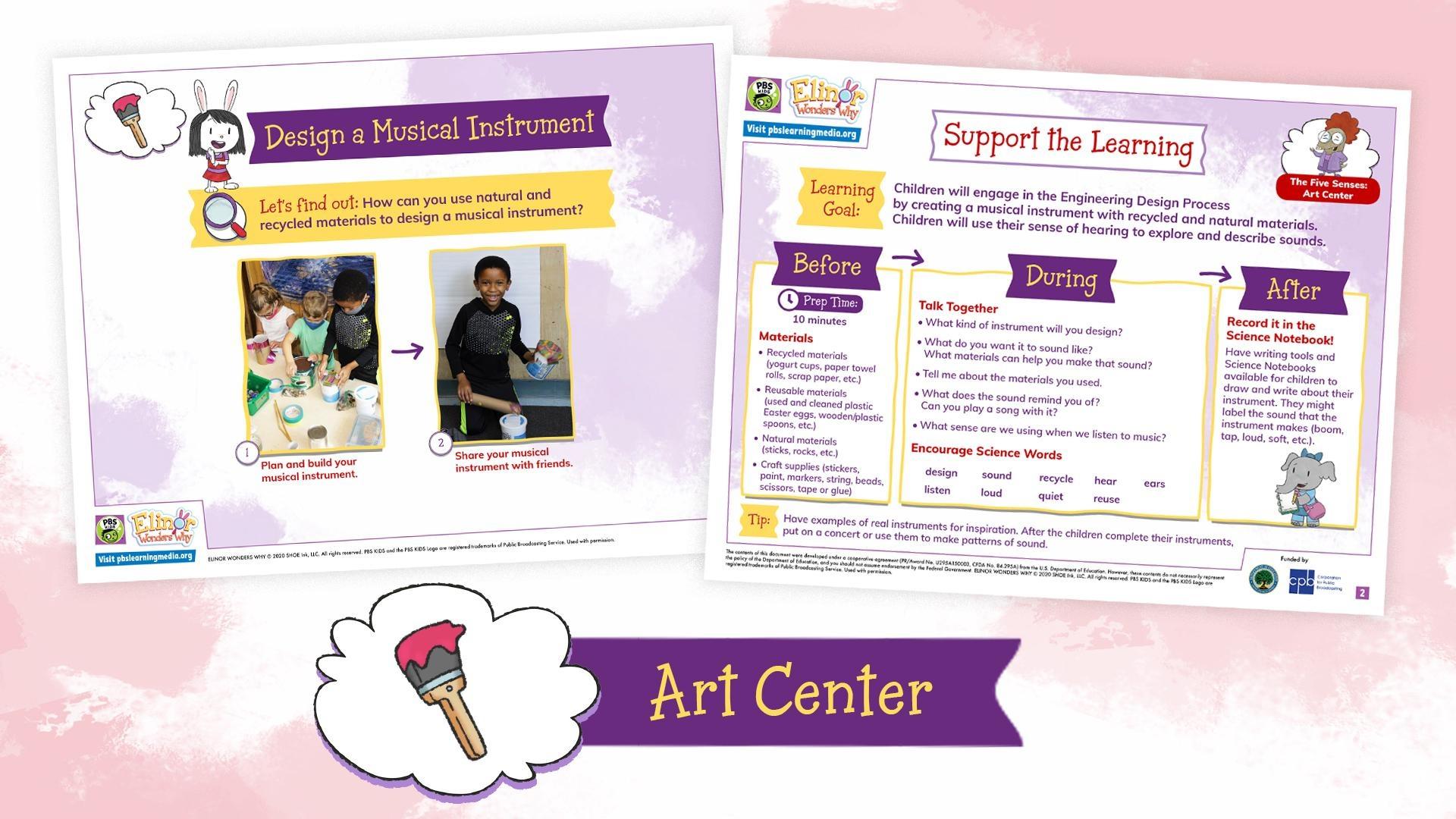 Center Card | Design a Musical Instrument | Grades PreK-K The Arts ...