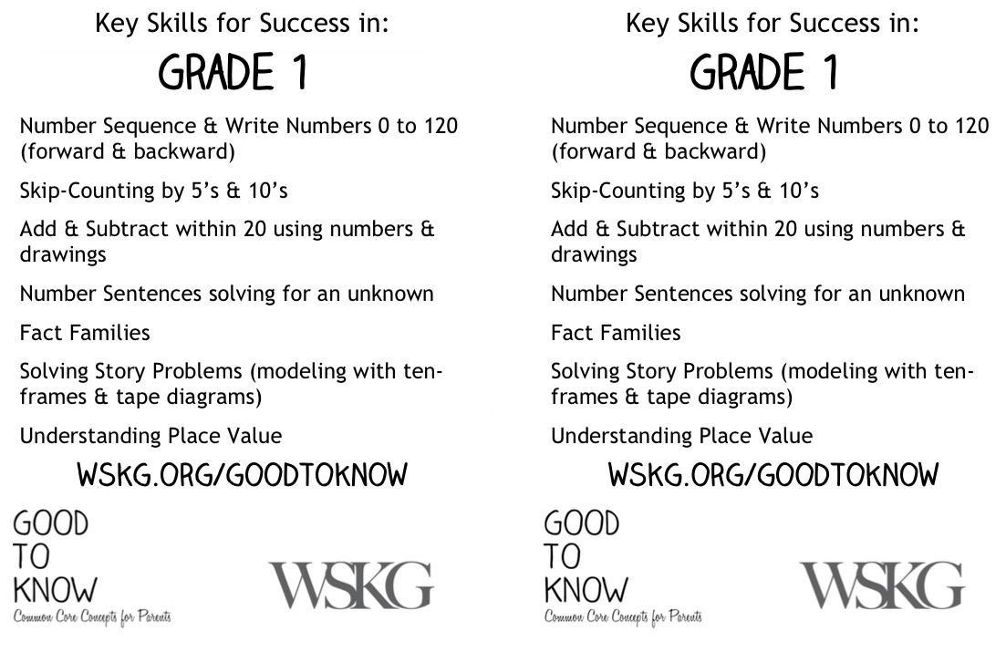 Key Math Skills Grade 1 PBS LearningMedia