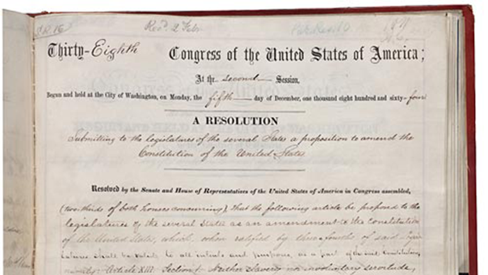 13th Amendment to the U.S. Constitution (1865) and Resource Materials ...