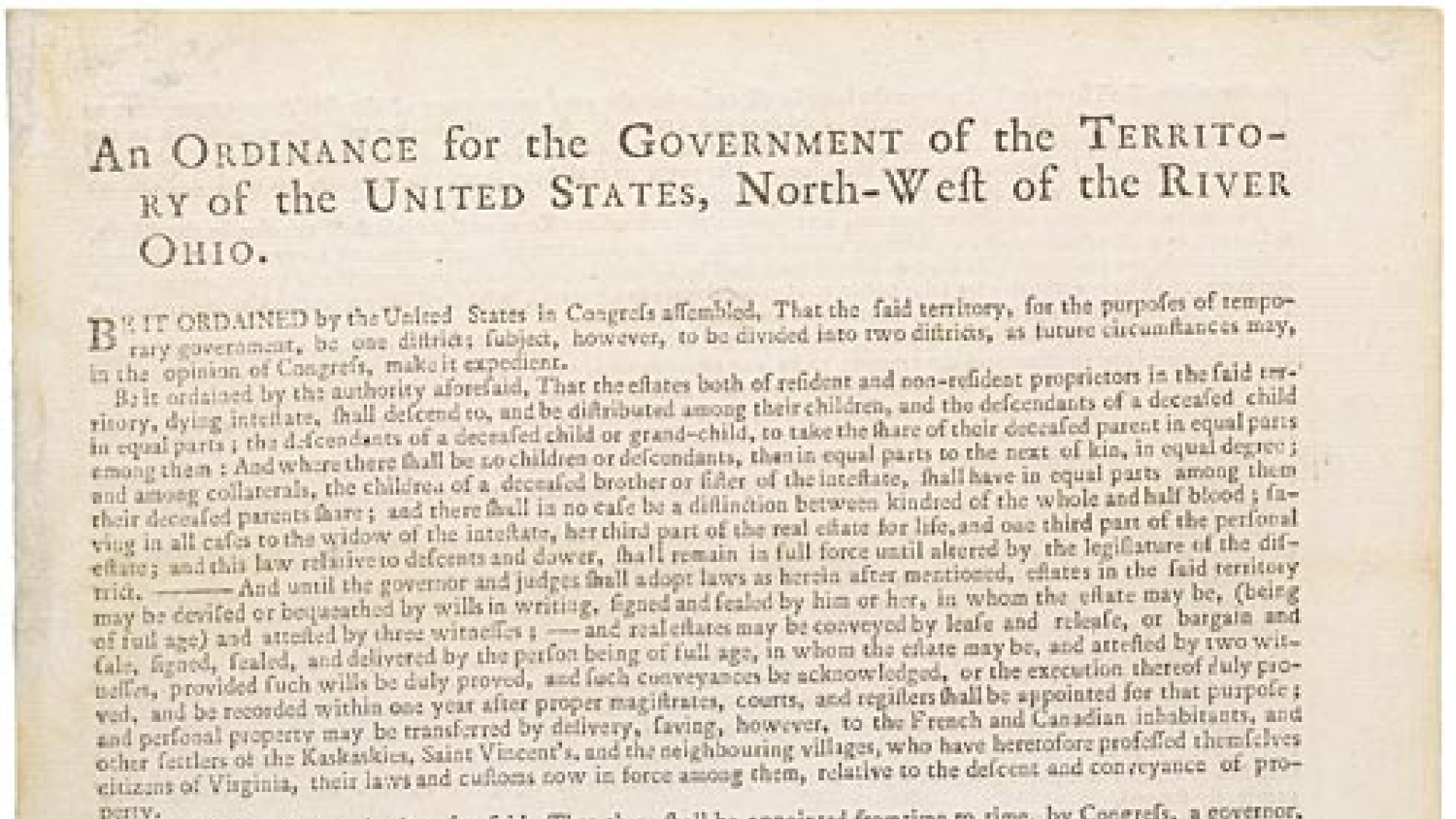 Northwest Ordinance (1787) and Resource Materials | PBS LearningMedia