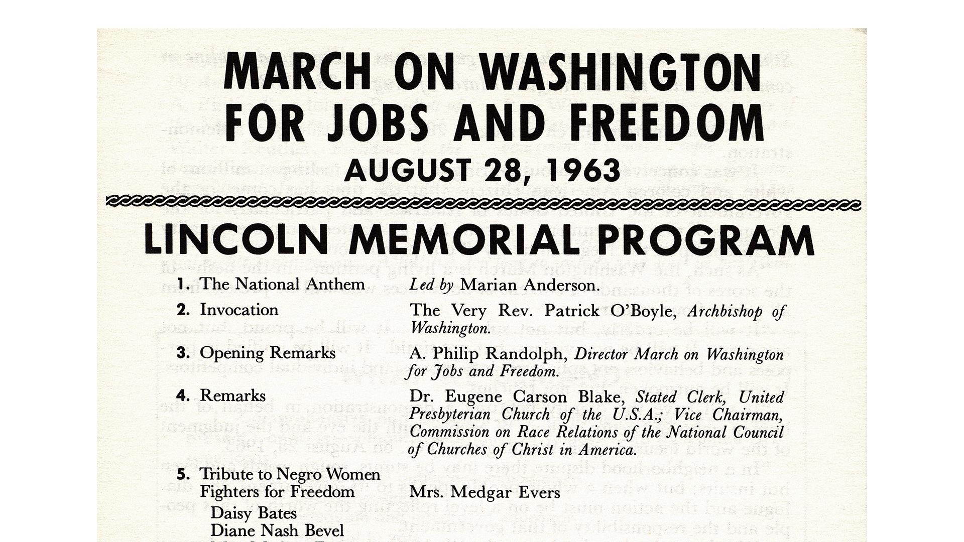 Official Program for the March on Washington (1963) and Resource ...