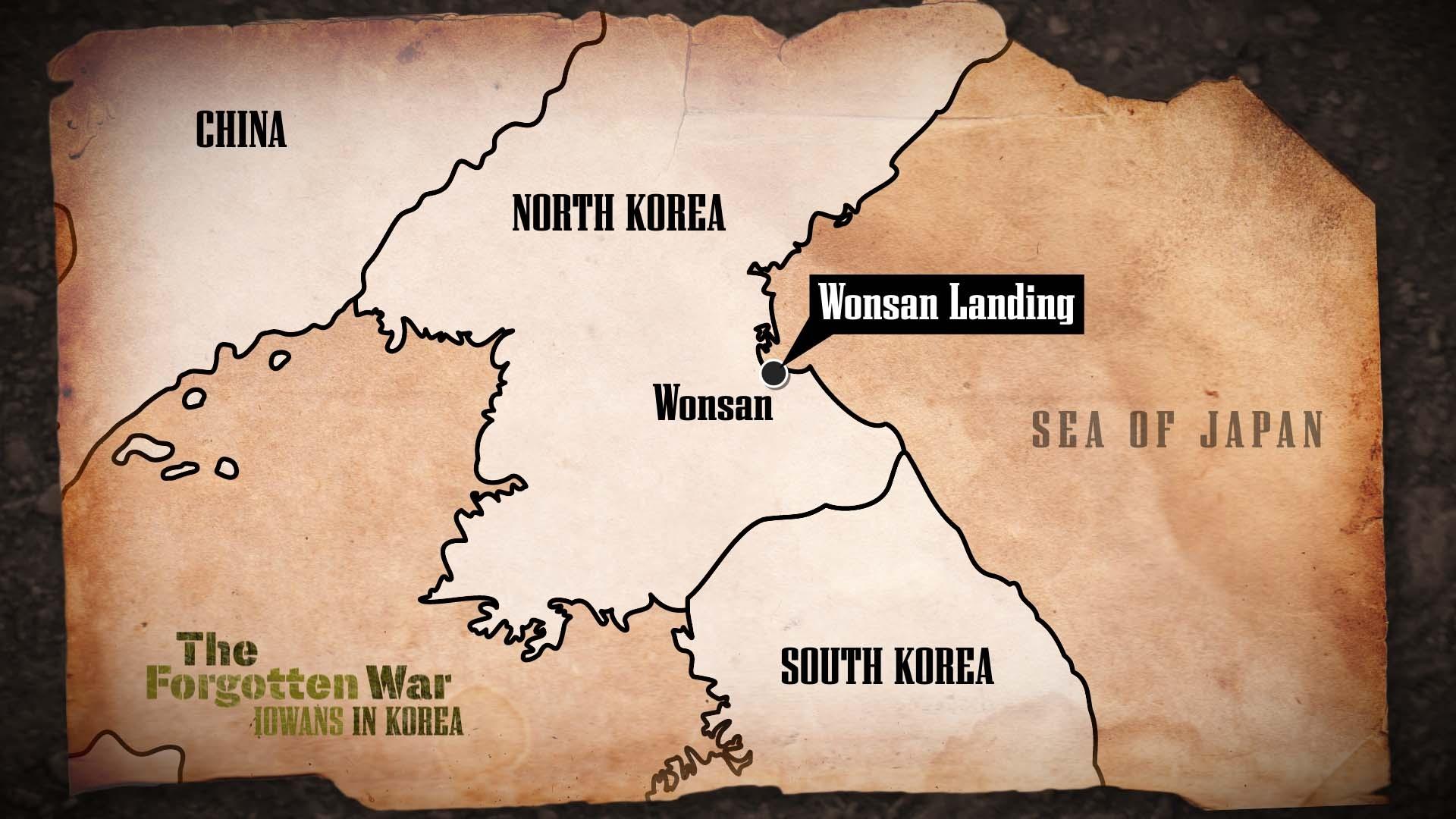 Korea Map: Wonsan Landing | Iowans in Korea | PBS LearningMedia