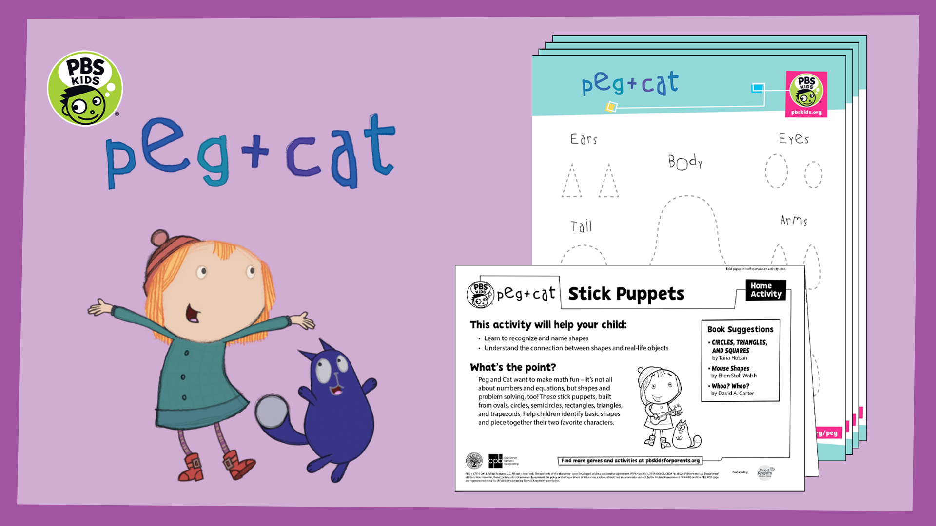 Stick Puppets Home Activity | Peg + Cat | PBS LearningMedia