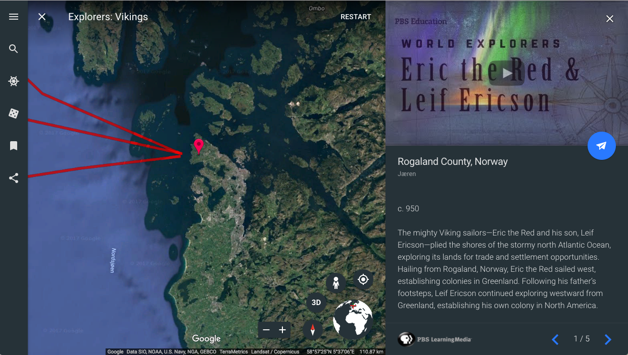 Explorers: Vikings | Google Earth Voyager Stories | PBS LearningMedia