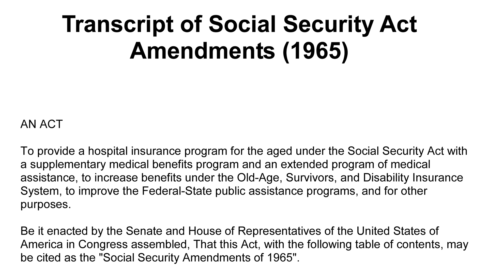 Social Security Act Of 1935 Symbol