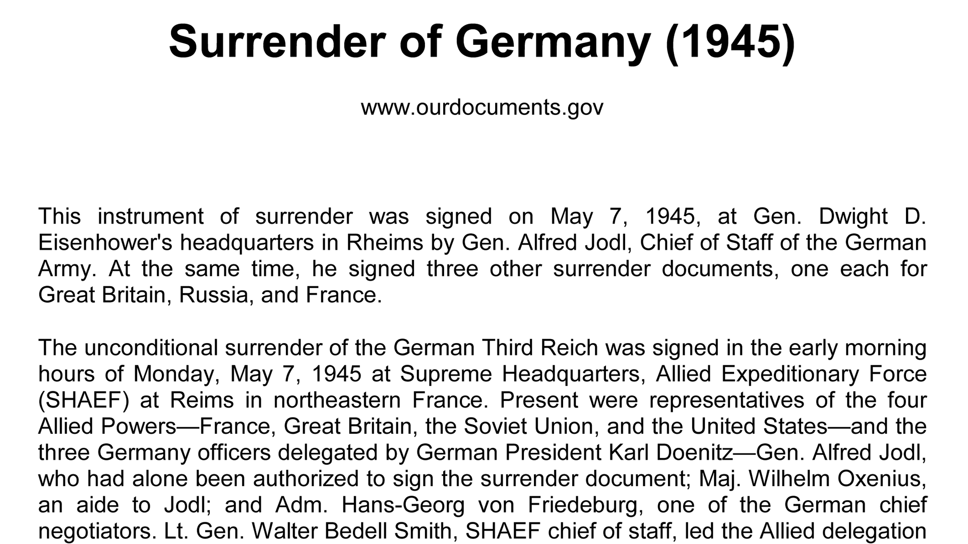 Alfred Jodl Surrender