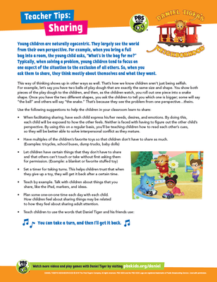 Sharing | Daniel Tiger: Life's Little Lessons | Preschool | Media ...