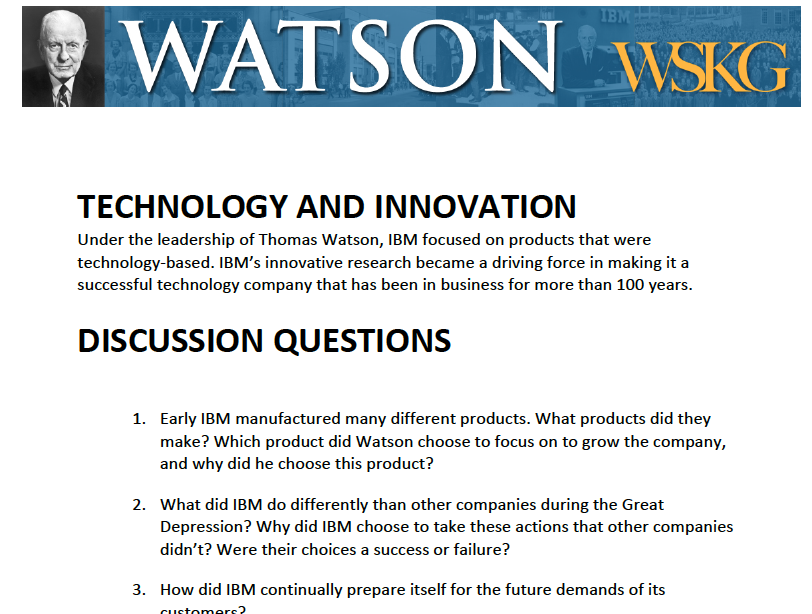 Technology & Innovation: Discussion Questions | PBS LearningMedia
