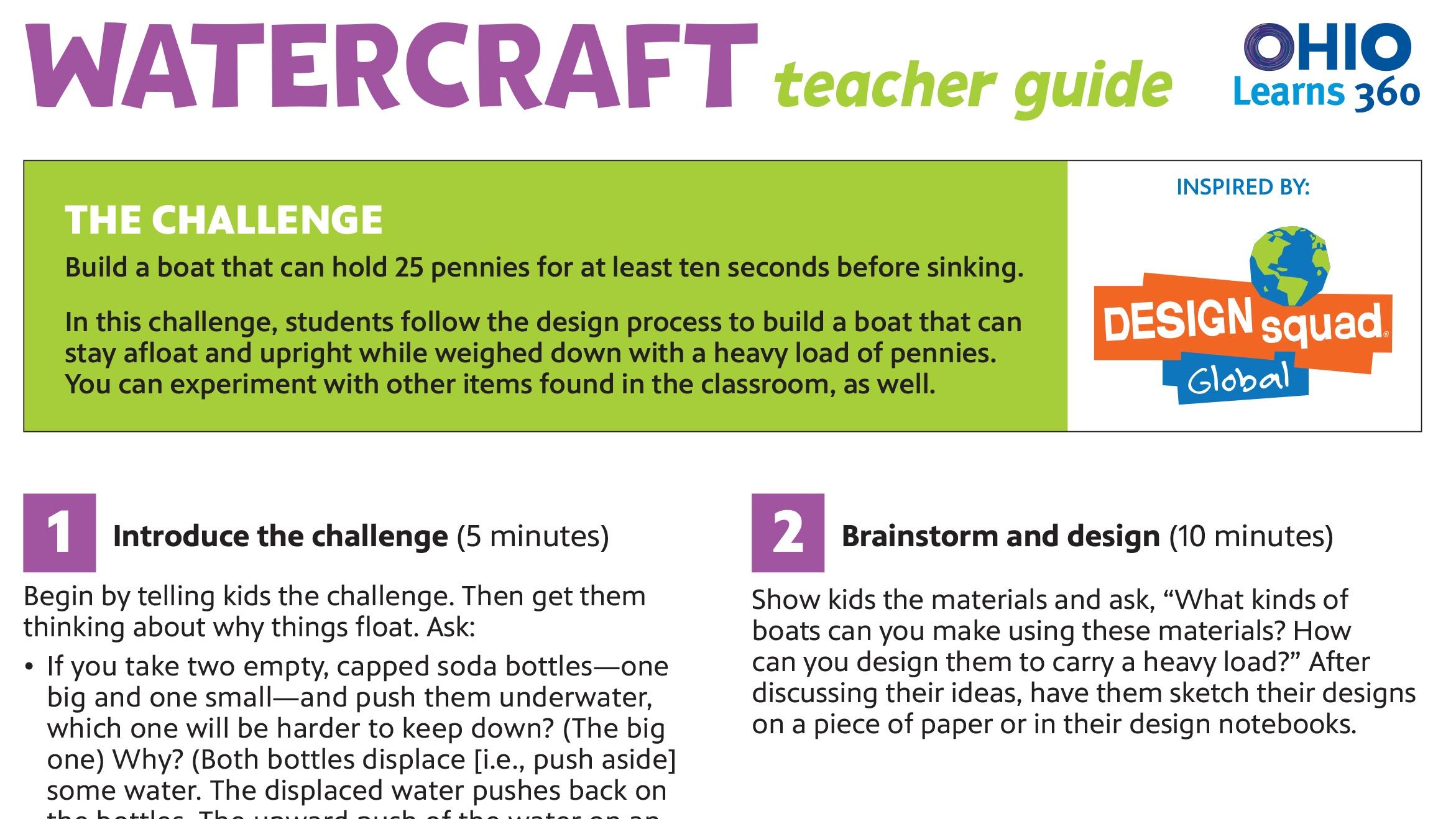 Watercraft: Design Squad Camp | Ohio Learns 360 | PBS LearningMedia