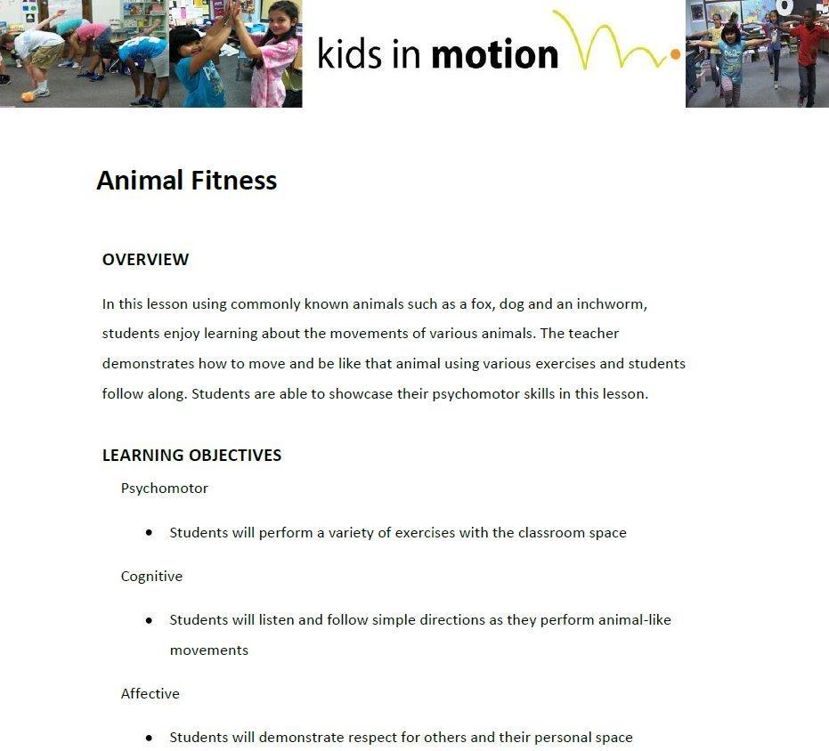 Animal Fitness Lesson Plan | PBS LearningMedia