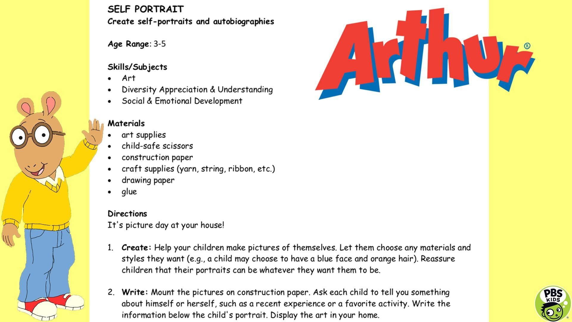 Self Portrait - ARTHUR | PBS LearningMedia