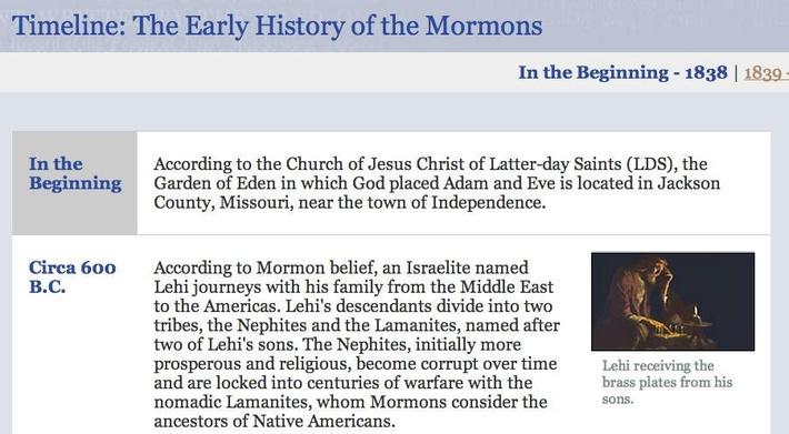 Timeline: The Early History of the Mormons, 1839 - 2007 | Social ...