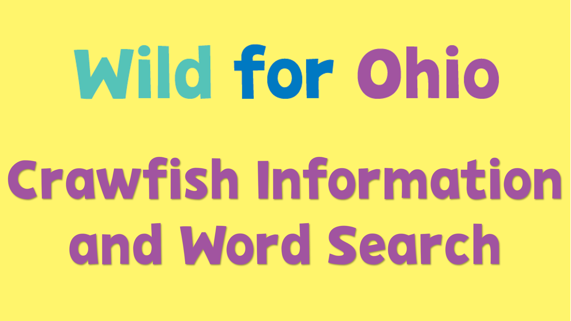 Crawfish Information and Word Search: Wild for Ohio Camp | Ohio Learns ...