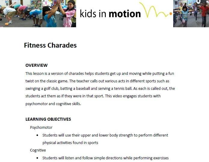Fitness Charades Lesson Plan | PBS LearningMedia