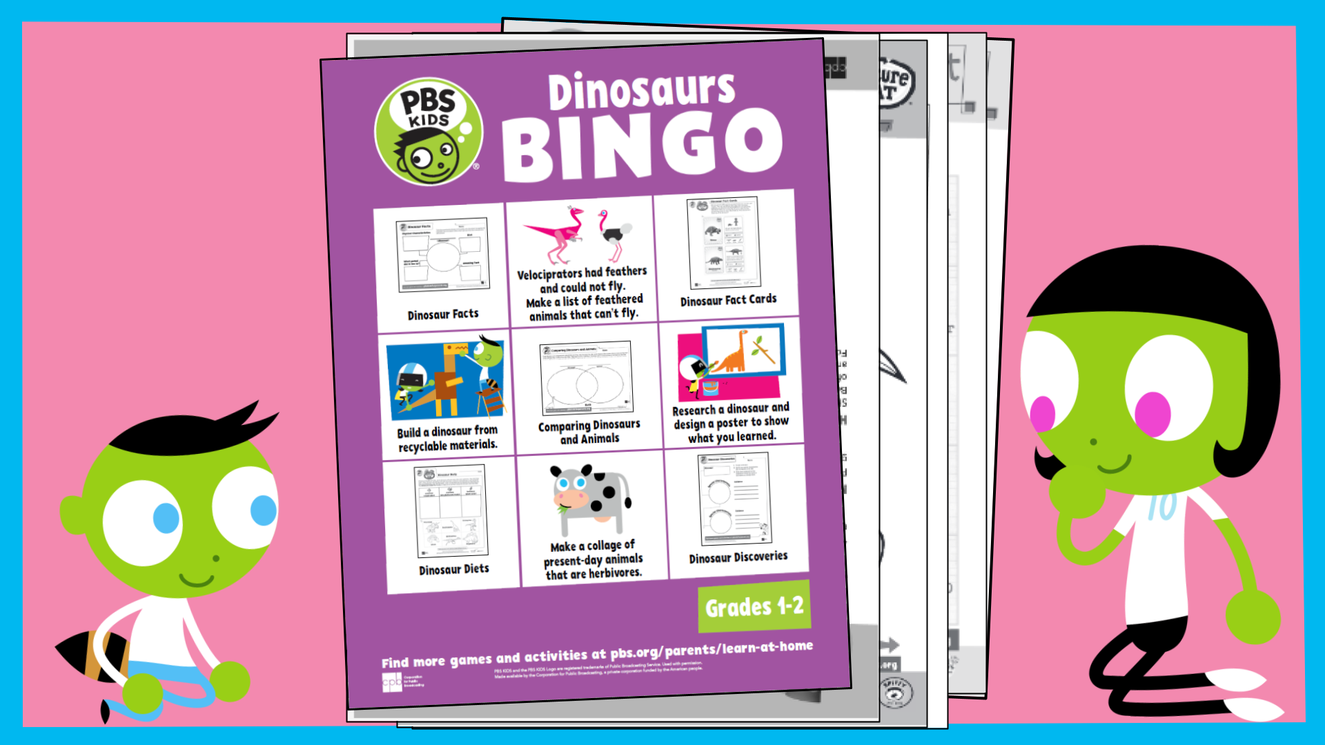 Dinosaurs Bingo: Grades 1 and 2 | PBS KIDS | PBS LearningMedia