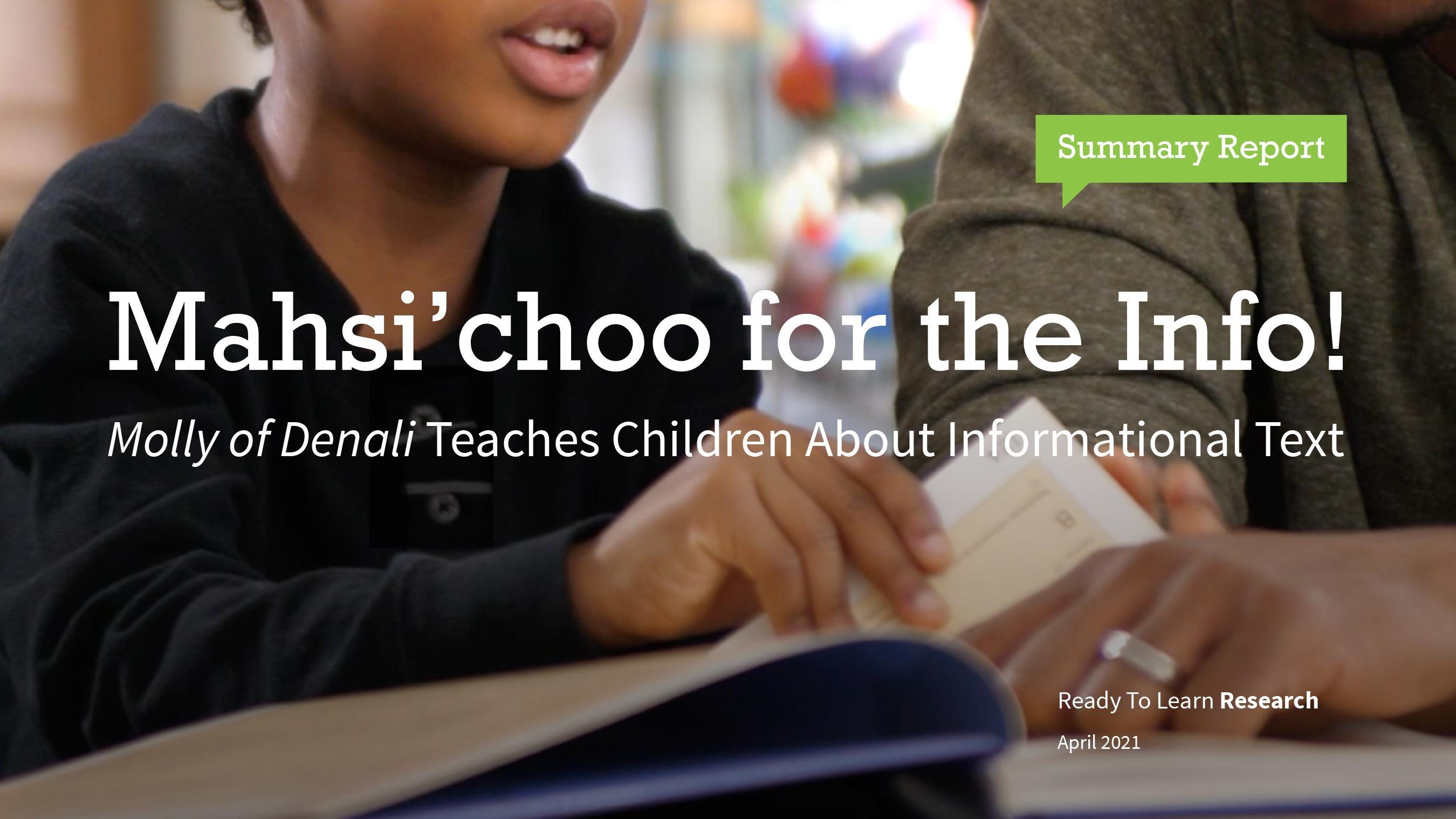 Mahsi’choo for the Info! Molly of Denali Teaches Children about ...