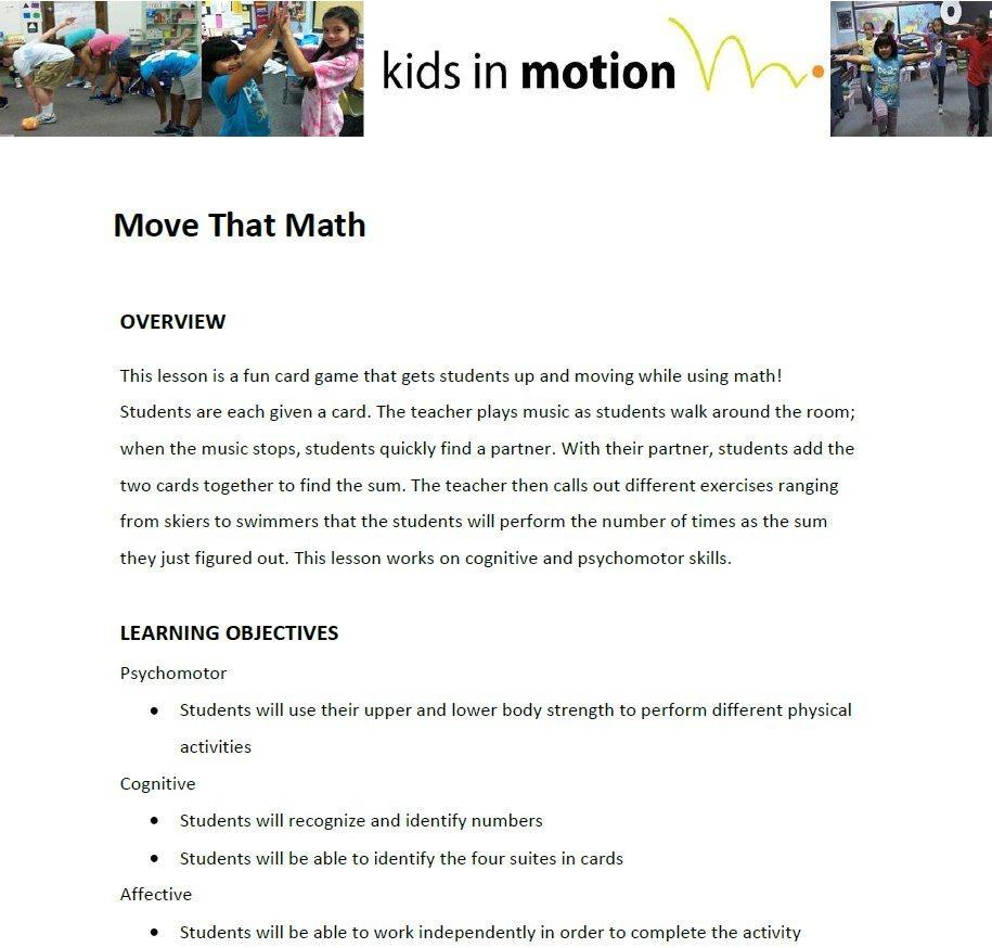 Move That Math : Lesson Plan | PBS LearningMedia