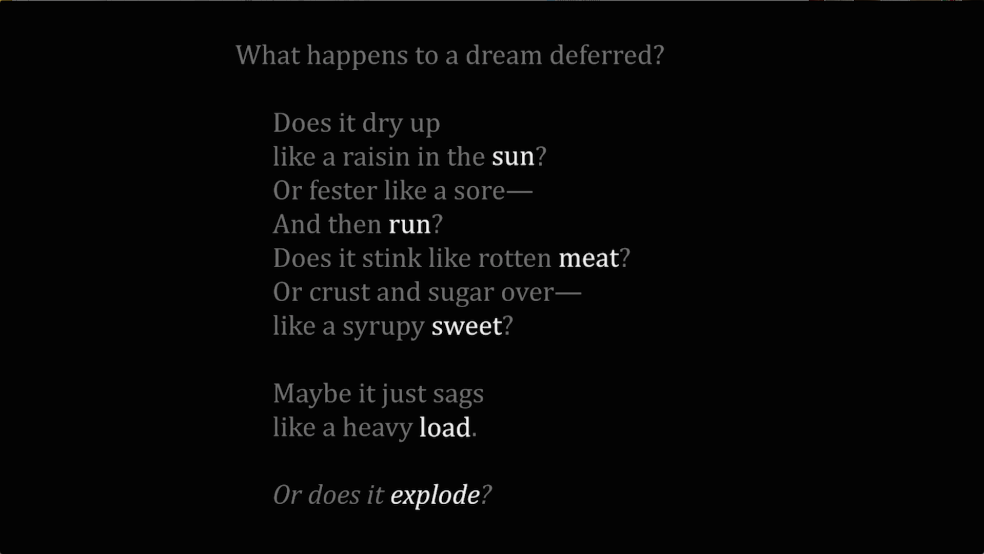 Langston Hughes Poems Dream Deferred