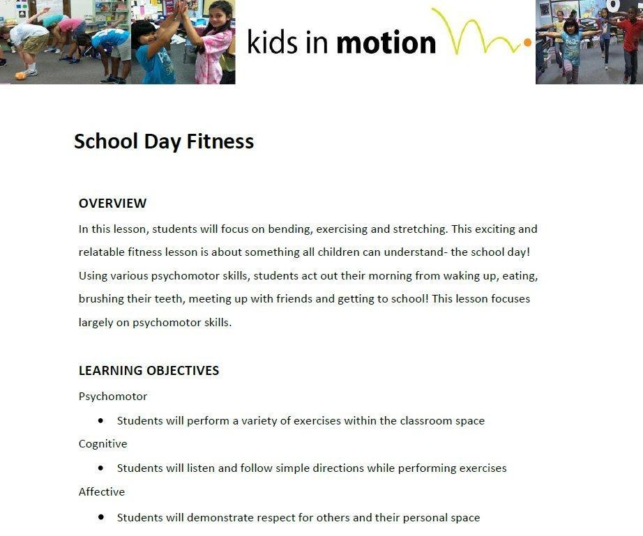 School Day Fitness Lesson Plan | PBS LearningMedia