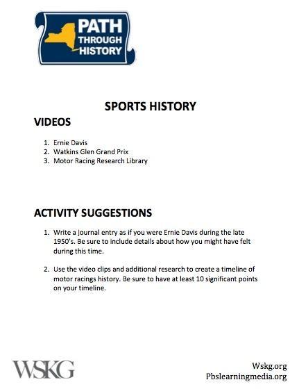 Sports History Activities | PBS LearningMedia