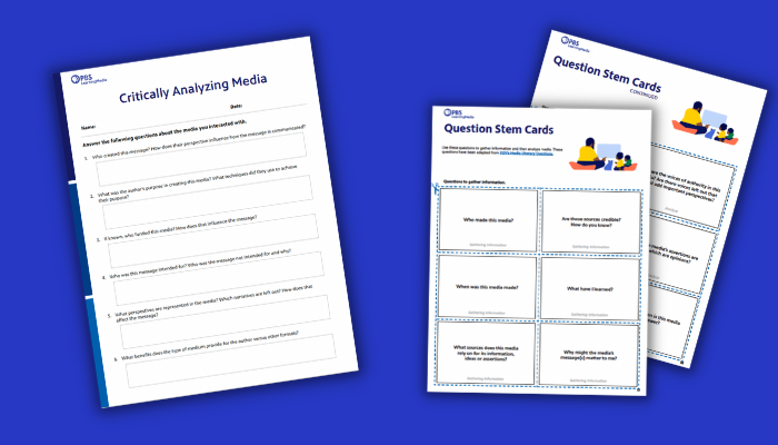 Critically Analyzing Media: Note Catcher & Question Stem Cards | Grades ...