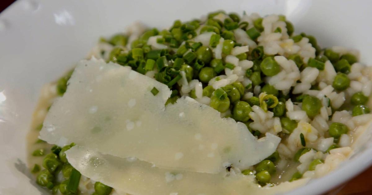 The Key Ingredient | Rice and Garden Peas in Parmesan Broth | Kitchen ...