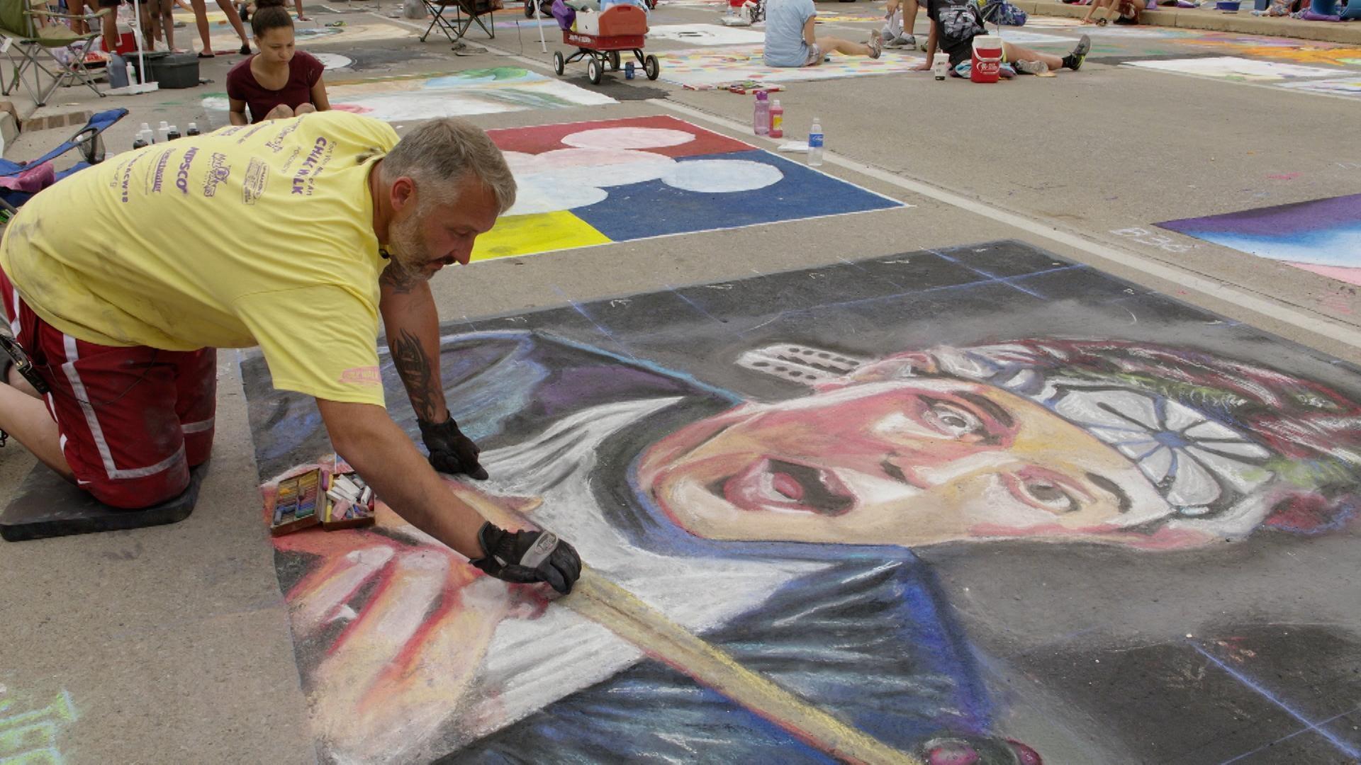 Chalk Artist Jeff Pilkinton & Music Therapist Heather Palmer | arts IN ...
