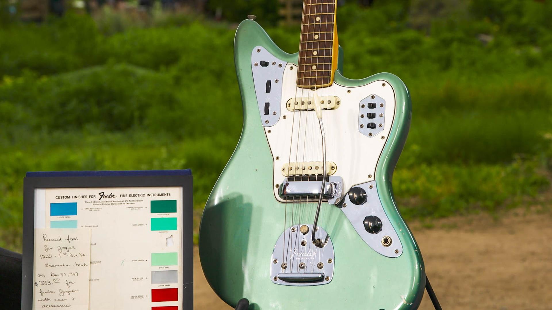 Appraisal: 1966 Fender Jaguar Custom Color Guitar & Chart | Antiques ...