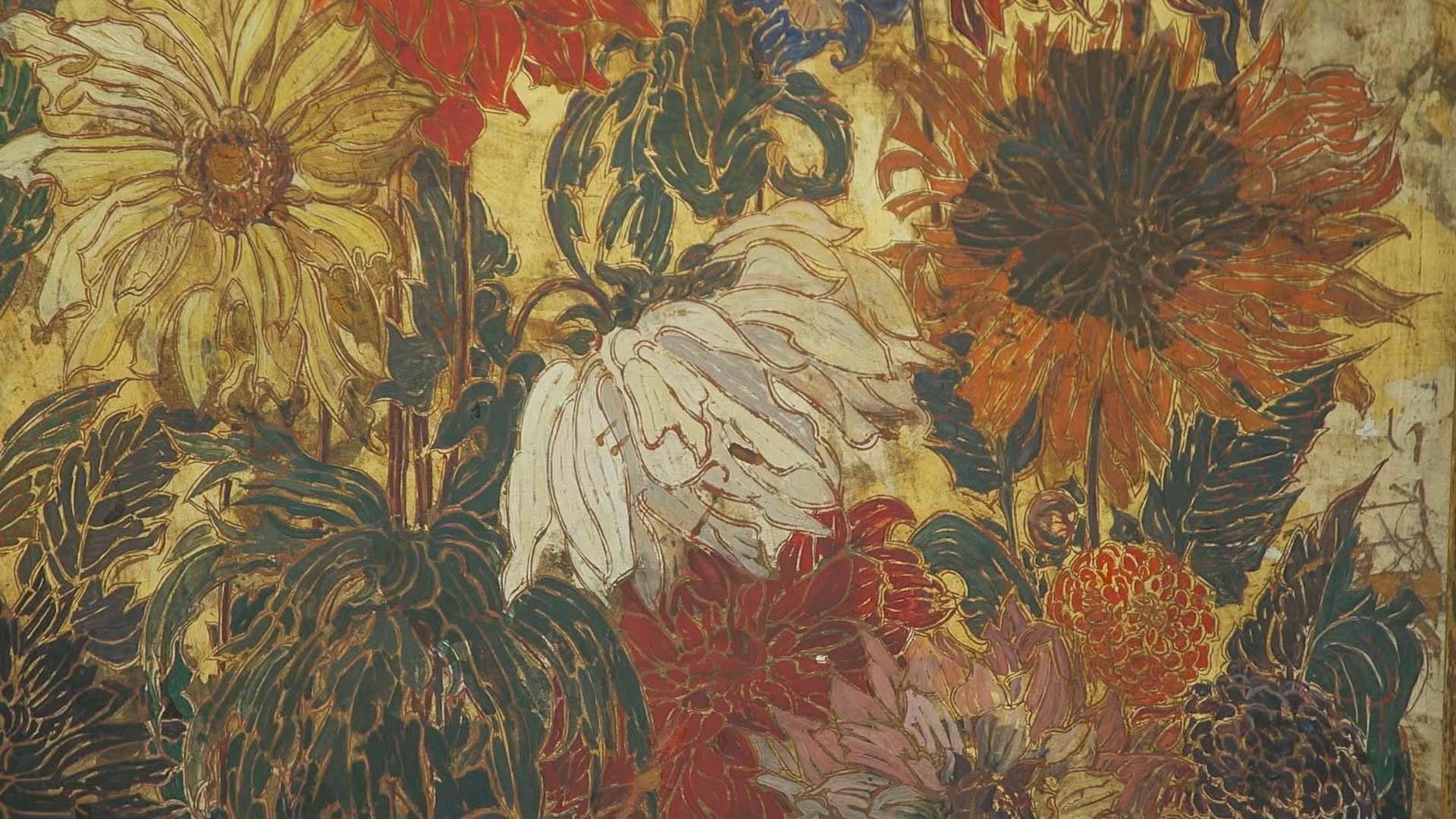 Appraisal: 1930 M. Elizabeth Price Painted Floral Screen | Antiques ...