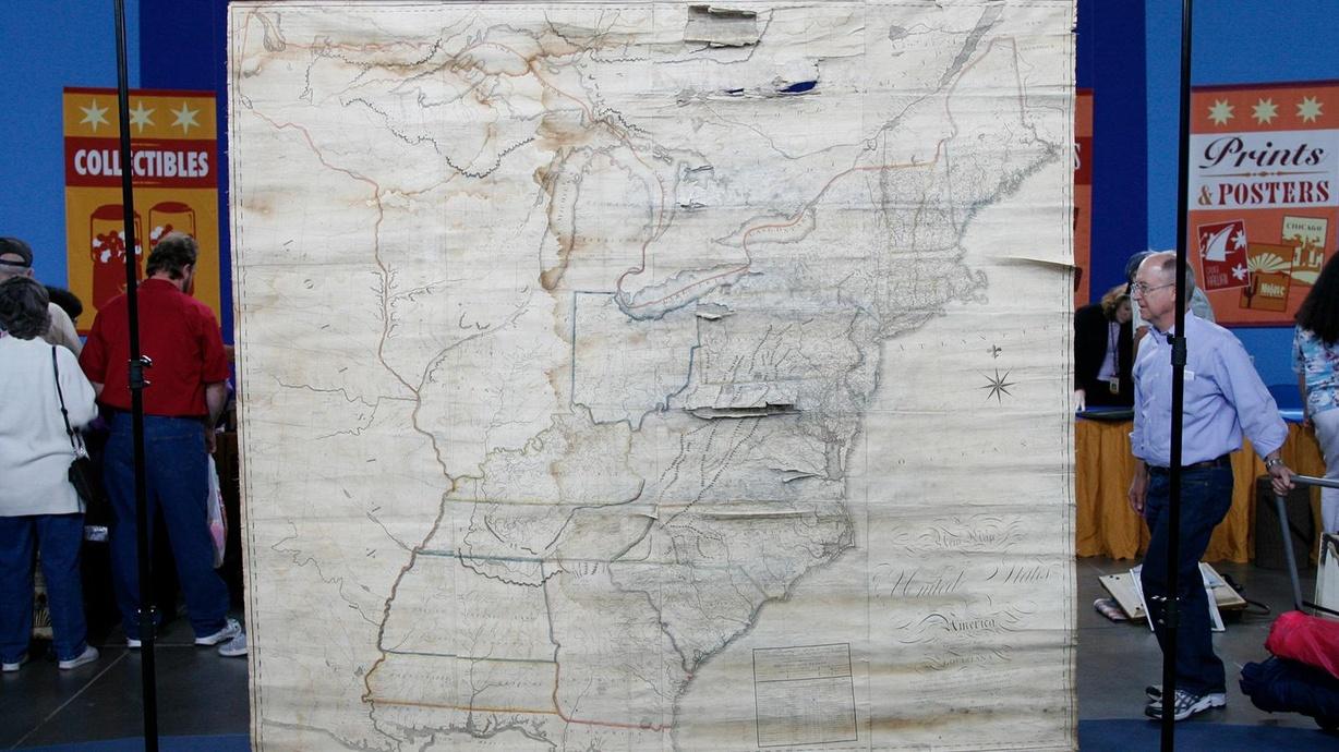 Appraisal: Osgood Carleton U.S. Wall Map, ca. 1806 | Watch on PBS Wisconsin