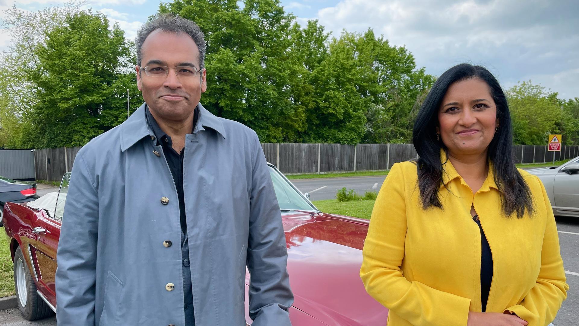 Krishnan Guru-Murthy and Geeta Guru-Murthy | Celebrity Antiques Road ...