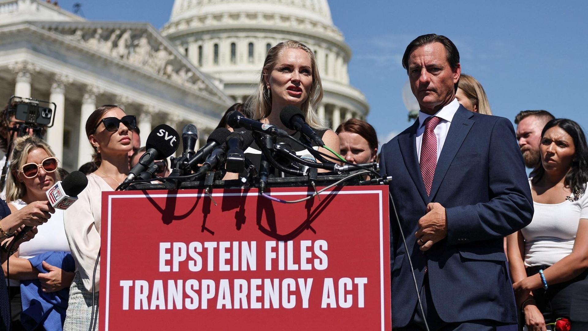 Epstein survivors demand justice as Trump calls case a hoax | PBS News ...