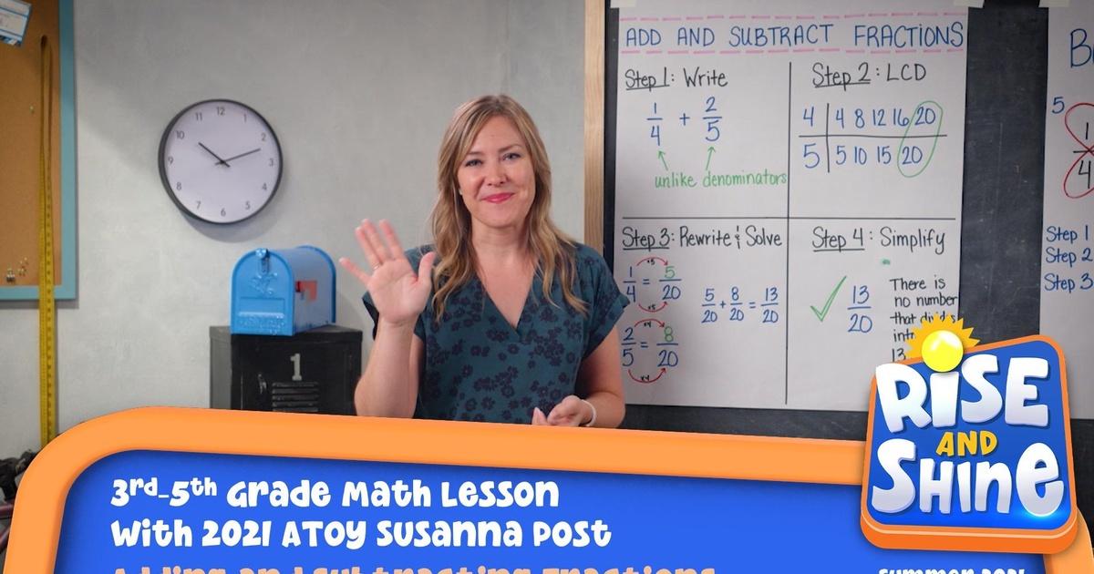 Rise and Shine | Math Susanna Post Adding & Subtracting Fractions | Season 2021 | PBS